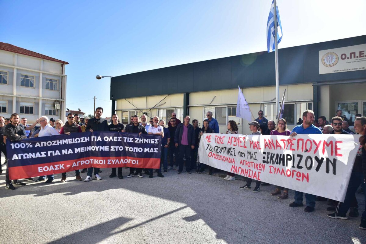 Παράσταση διαμαρτυρίας πληγέντων αγροτών σε ΕΛΓΑ και ΟΠΕΚΕΠΕ (φωτο ...